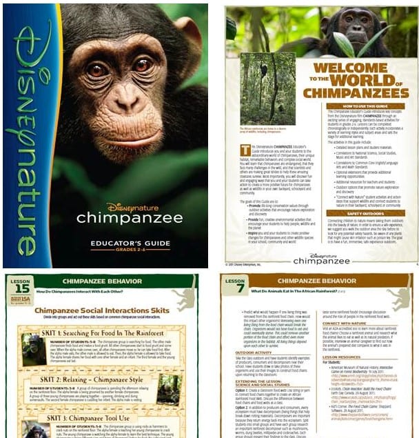 Disneynature's CHIMPANZEE - Activity Sheets and Educator's Guide Now ...