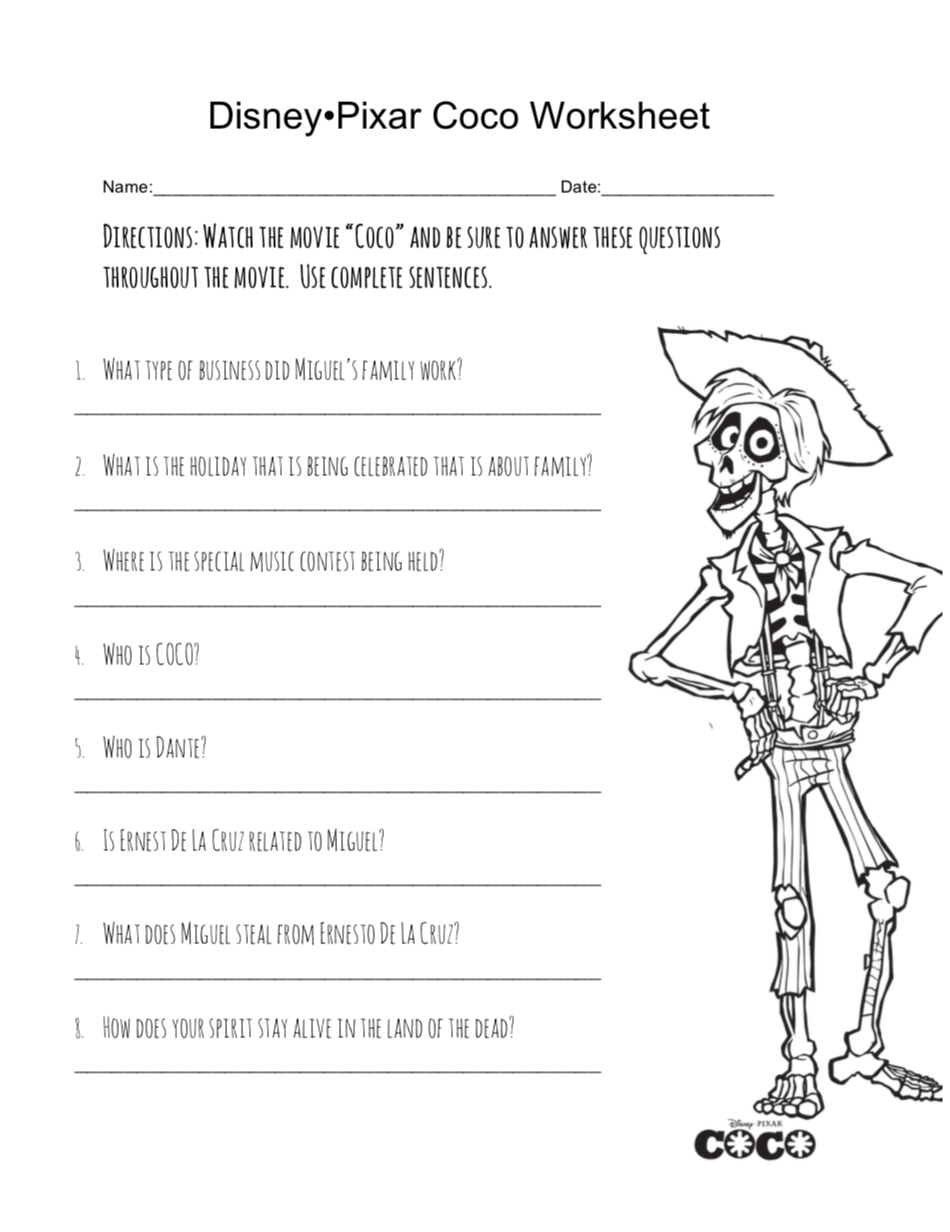 Disney•Pixar Coco Lesson Plans - Enza's Bargains