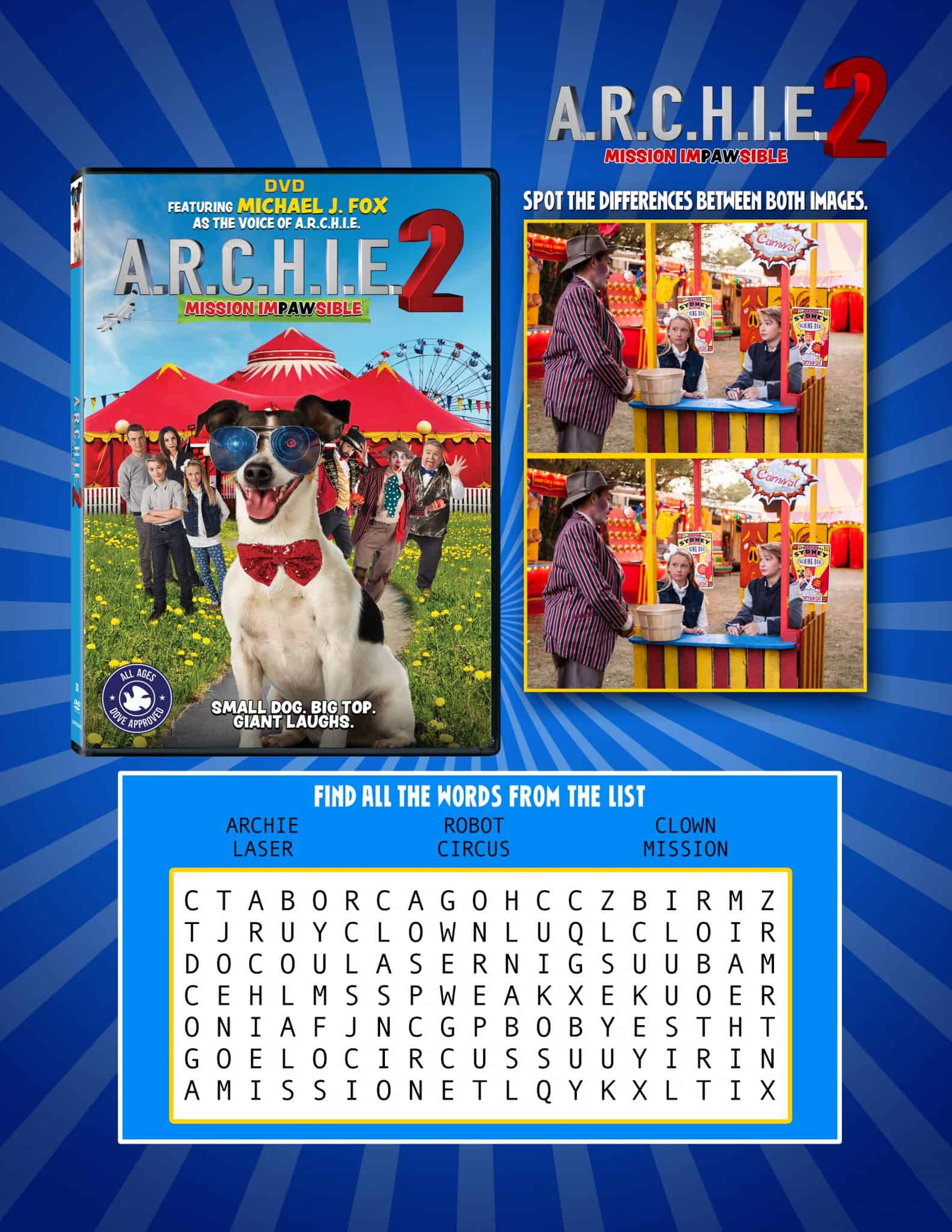ARCHIE 2: MISSION IMPAWSIBLE DVD + Activities - Enza's Bargains