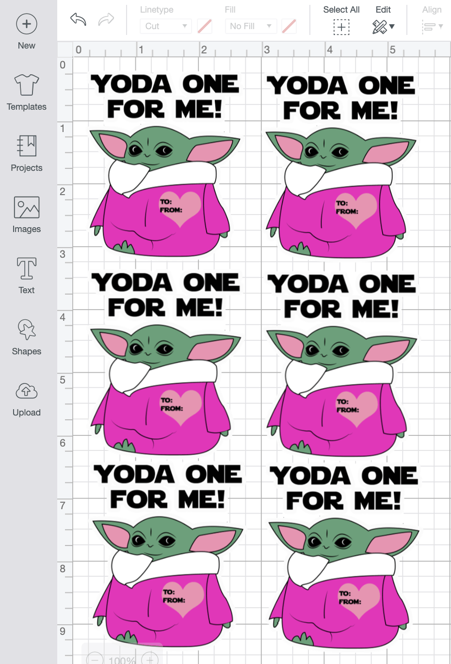 Baby Yoda Valentine's Day Cards - Print and Cut - Enza's Bargains