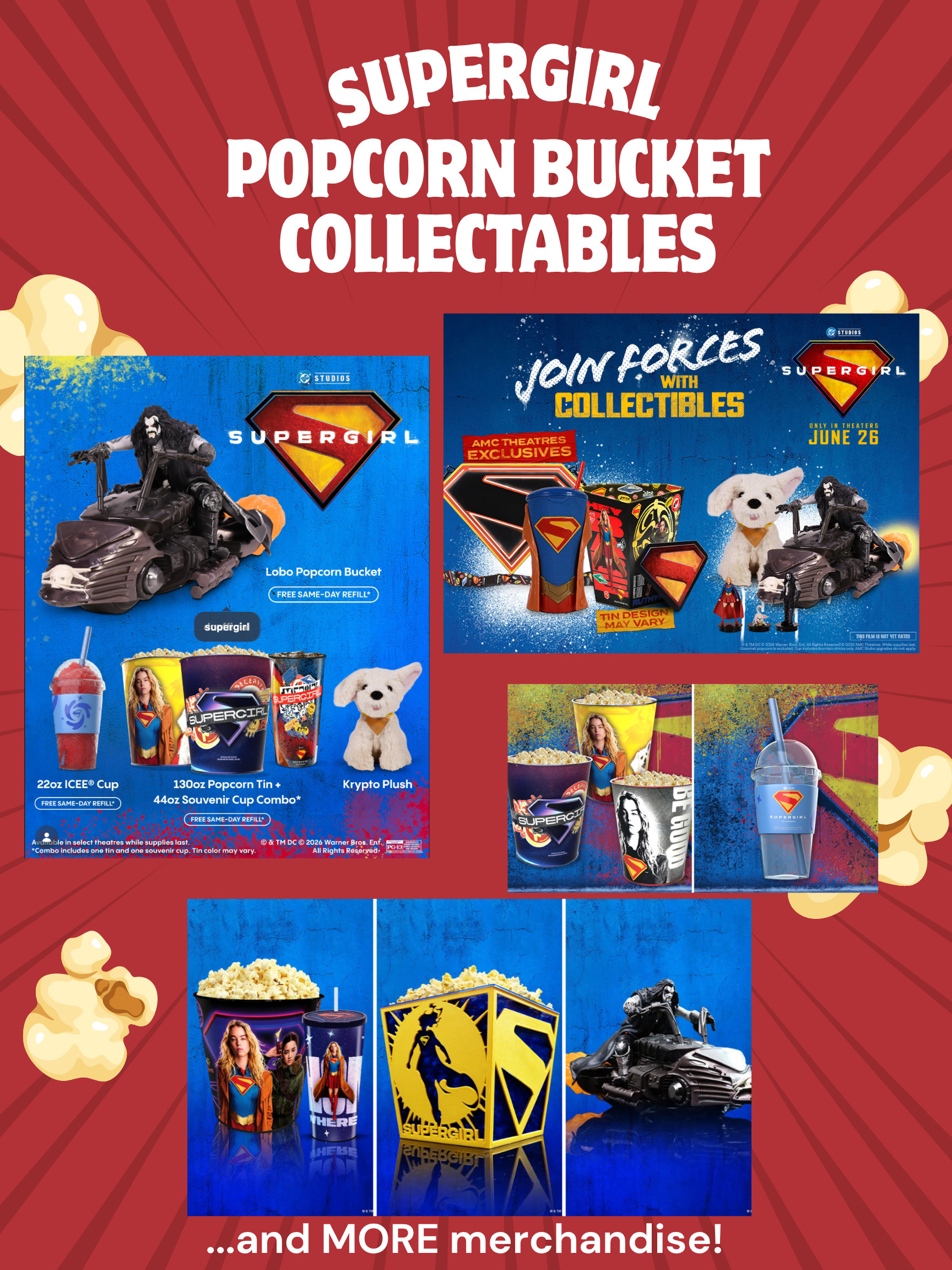 Supergirl Popcorn Bucket Collectables - Enza's Bargains
